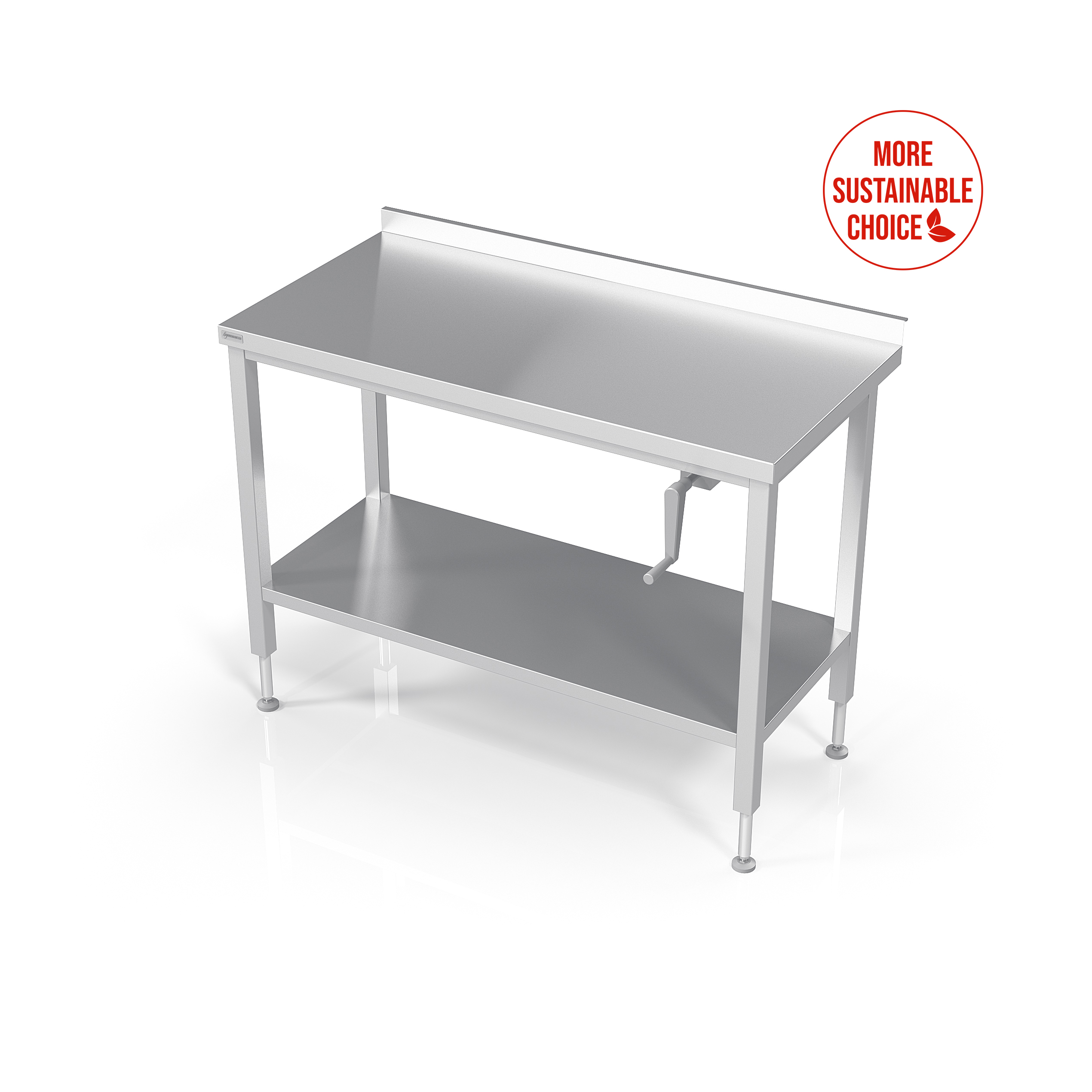 Manual Height Adjustable Table With Reinforced Shelf