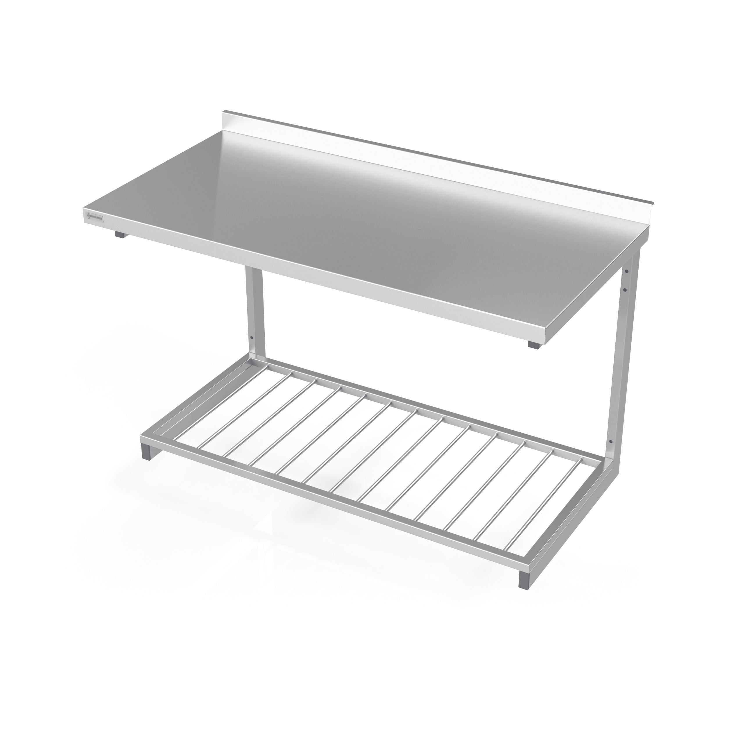 Wall Mounted Table With Grid Shelf