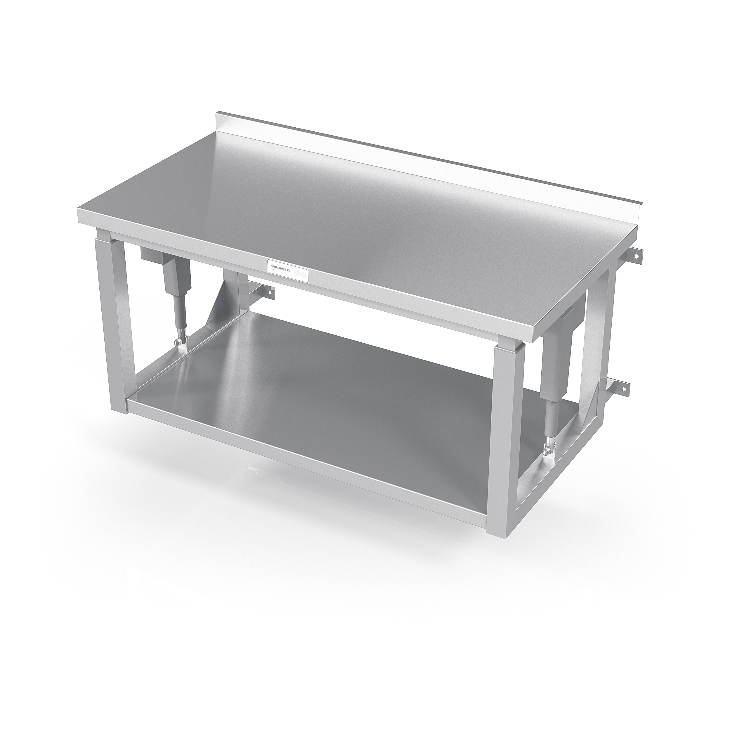 Wall Mounted Electric Height Adjustable Table With Reinforced Shelf Wall Mounted Electric Height Adjustable Table With Reinforced Shelf