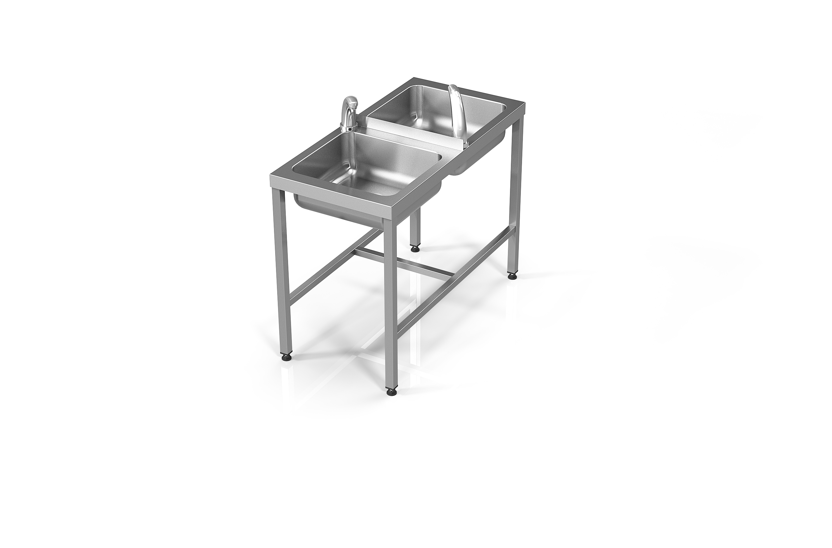 Contacless Variable Size Island Hand Basin For 2 Persons Contacless Variable Size Island Hand Basin For 2 Persons